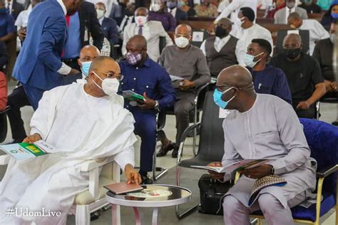 Edo State Govenor Godwin Obaseki Seek Wise Council From Udom Emmanuel Photos Politics Nigeria