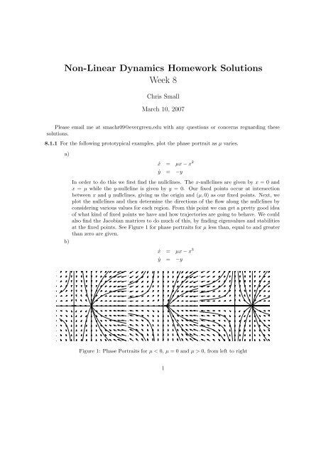 Non Linear Dynamics Homework Solutions Week 8 Archives
