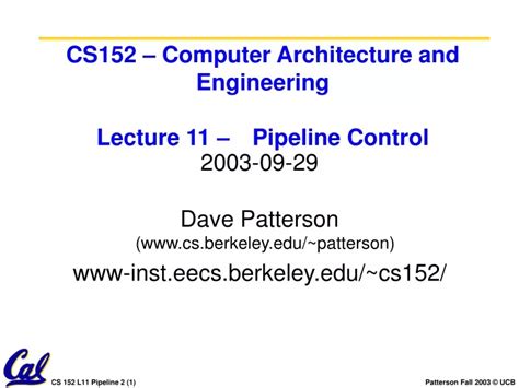 Ppt Cs152 Computer Architecture And Engineering Lecture 11