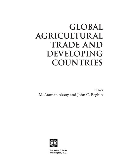 Pdf Global Agricultural Trade And Developing Countries
