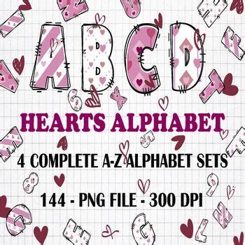 144 Png Alphabet Clipart Letters A Z Valentine S Day Alphabet TPT