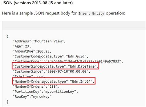 C The Best Way To Insert Odata Type To Json Payload When Use Rest