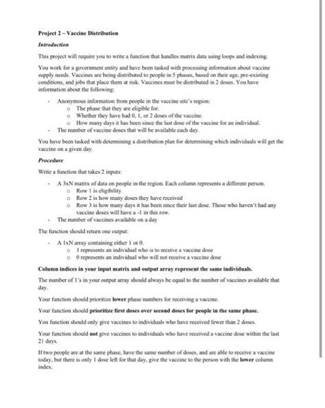 Project 2 Vaccine Distribution Introduction This