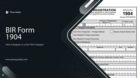 Registering As A One Time Taxpayer Using Bir Form 1904