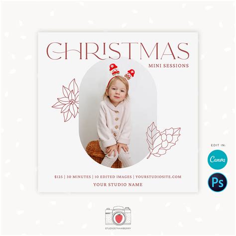 Christmas Mini Sessions Template With Minimalistic Rounded Design