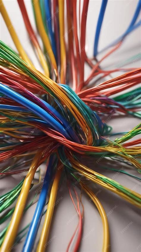 Premium Photo The Intertwining Wires Flash In Different Colors 3d Rendering Illustration