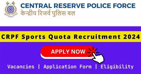 Crpf Sports Quota Recruitment 2024 169 Constable Gd Posts