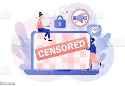 검열 개념 온라인에서 검열 된 정보 픽셀 화 효과와 흐림을 비난하십시오 민감한 콘텐츠 현대 평면 만화 스타일입니다 흰색 배경에