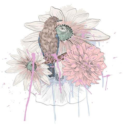 Premium Vector Bird And Flower