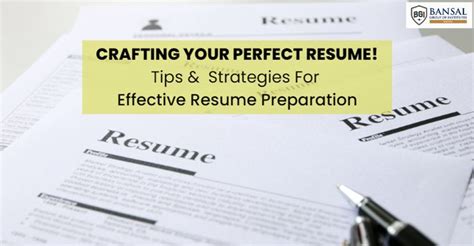 Crafting Your Perfect Resume Tips And Strategies For Effective Resume