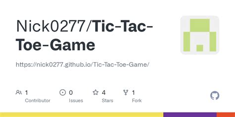 GitHub Nick Tic Tac Toe Game Https Nick Github Io Tic Tac Toe Game