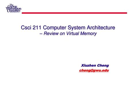 Ppt Csci 211 Computer System Architecture Review On Virtual Memory Powerpoint Presentation