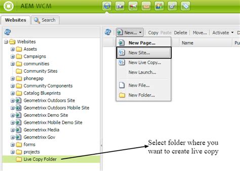 aem msm create live copy using blueprint aem cq5 tutorials