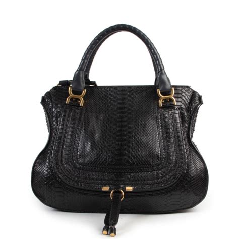 Chloé Black Python Marcie Shoulder Bag Labellov Buy And Sell Authentic