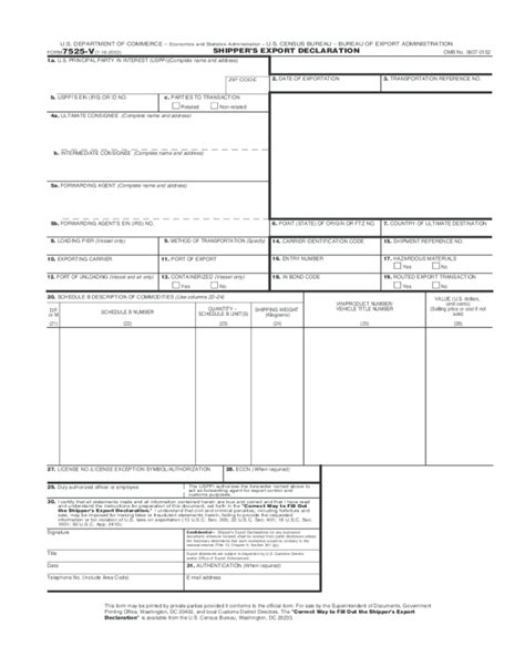 2025 Export Declaration Form Fillable Printable Pdf And Forms Handypdf