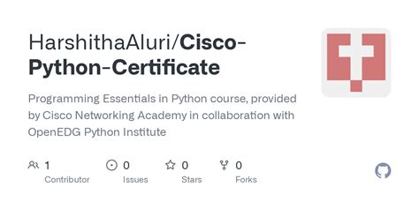 Github Harshithaaluricisco Python Certificate Programming
