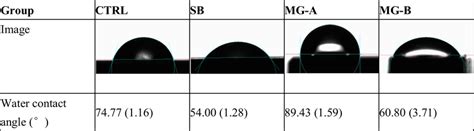 Surface Wettability Of Zirconia Specimen Download Scientific Diagram