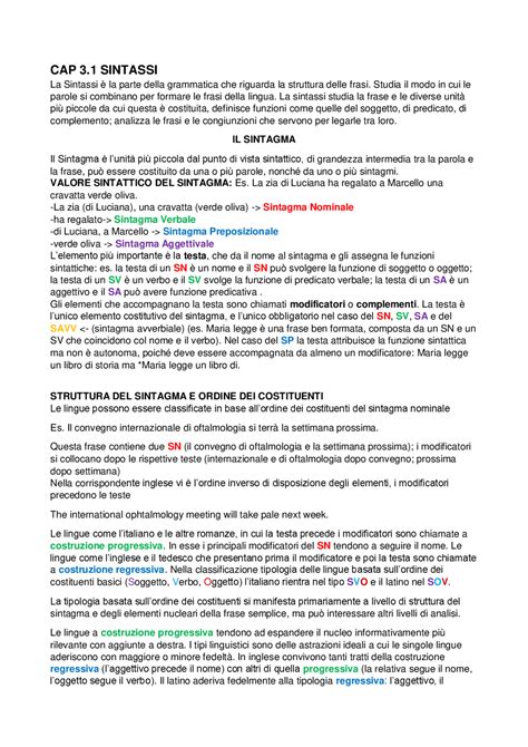 Riassunti Linguistica Italiana Docsity
