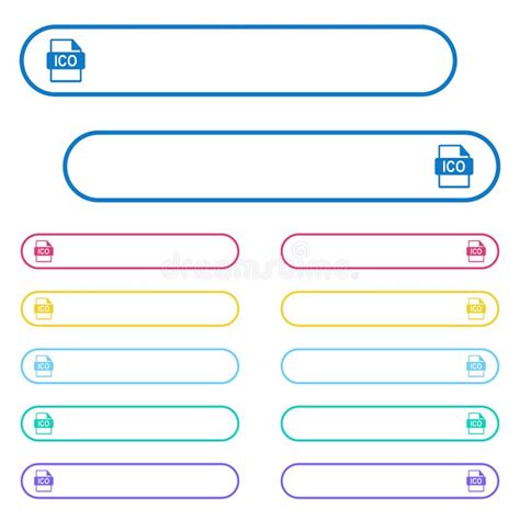 Ico File Format Icons In Rounded Color Menu Buttons Stock Vector Illustration Of Graphic Flat