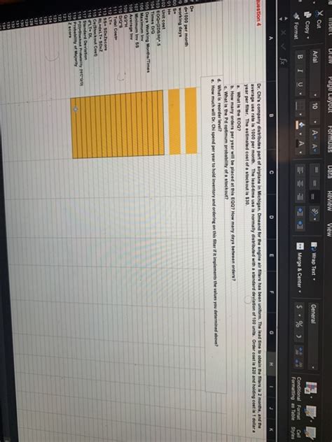 Please Show The Formals On The Excel Spread Sheet