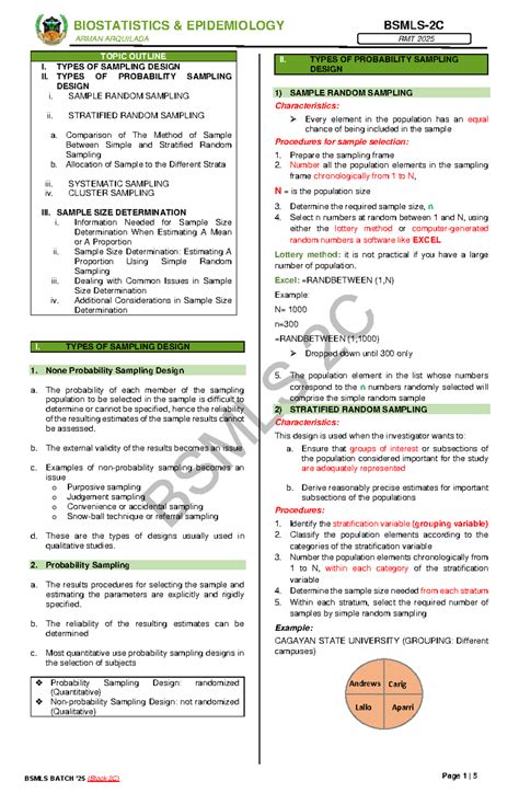 05 Biostat Page 1 5 Biostatistics And Epidemiology Arman Arquilada