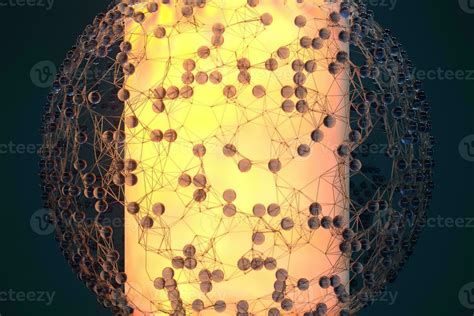 Blue Biology Grid With Connect Constrains 3d Rendering 27810213 Stock