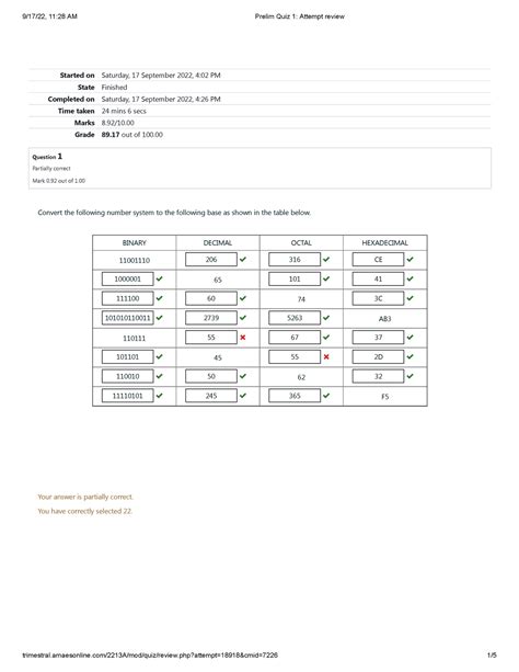 Prelim Quiz Attempt Review Fundamental Started On Saturday