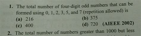 total number of 5 digit numbers that can be formed by using all the