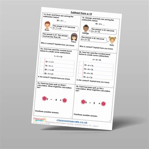 Year 2 Subtract From A 10 Reasoning And Problem Solving Resource