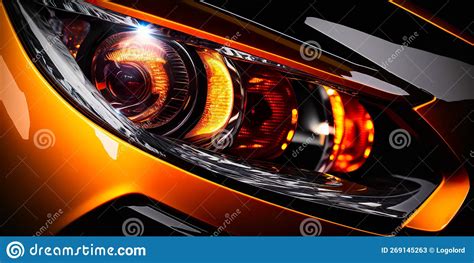 Macro View of Modern Car Xenon Lamp Headlight Stock Illustration ...