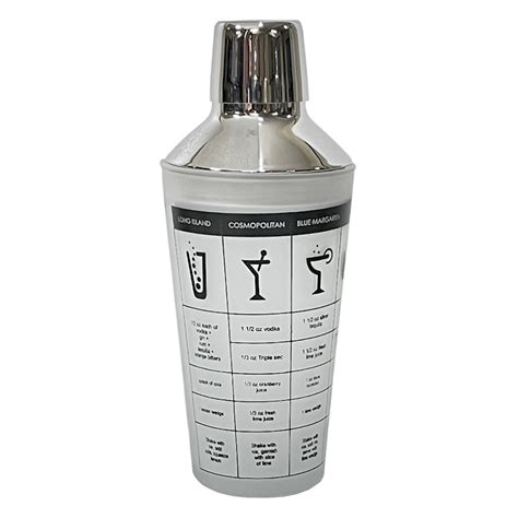 Recipe Glass Cocktail Shaker With Lid