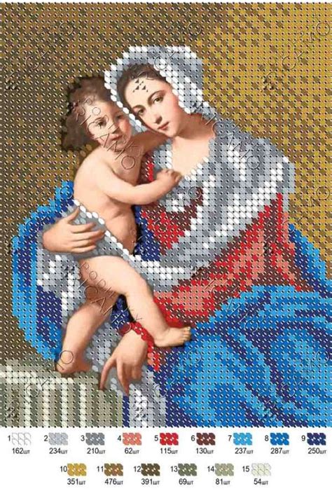 La Madonna Con Bambino Di Massimo Stanzione Schema Ricamo A Perline