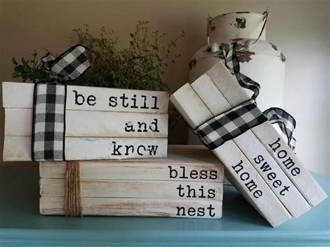 Farmhouse Book Stack Farmhouse Wooden Decoration This Is Us Coffee