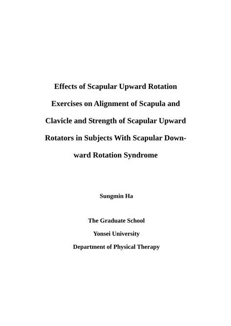 pdf effects of scapular upward rotation exercises on alignment