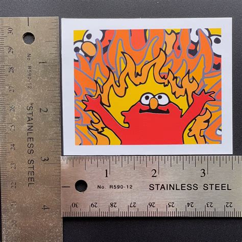 Hellmo Extreme Evil Elmo Fire Meme Sticker Cup Sticker Laptop