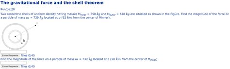 Solved The Gravitational Force And The Shell