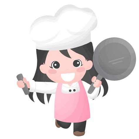 Free Süßes Mädchen Beim Kochen Köchin Mit Messer Frau Die Im Kochkostüm Kocht 15723978 Png