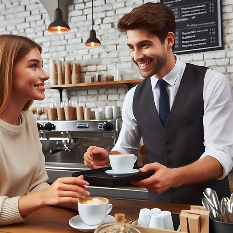 Premium Photo Waiter And Waitress Serve Coffee