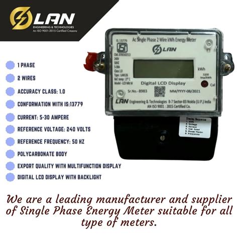 LAN Single Phase Static Energy Meter For Electrical Industry 240 V At 550 In Noida