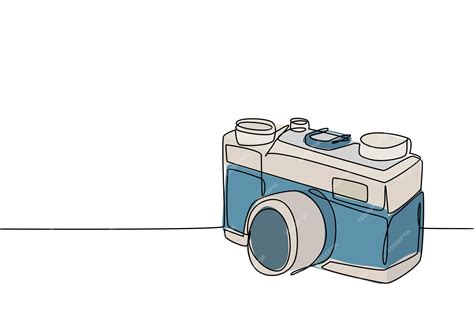 Premium Vector One Continuous Line Drawing Old Vintage Analog Pocket