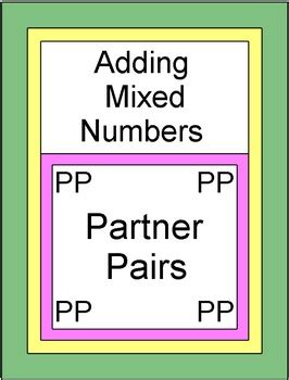 Fractions Adding Mixed Numbers Partner Pairs TpT