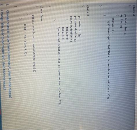 Solved Class A Private Int A A Int A Thisa A