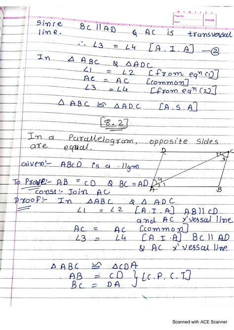 Solution Class 9 Ch 8 Solved All Theorem Studypool