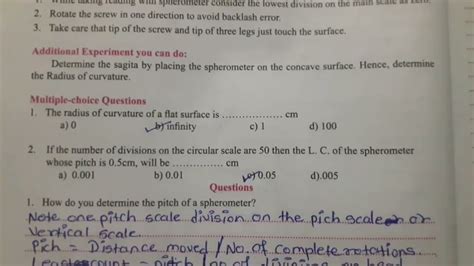 11th Physics Practical No 3 Use Of Spherometer Youtube