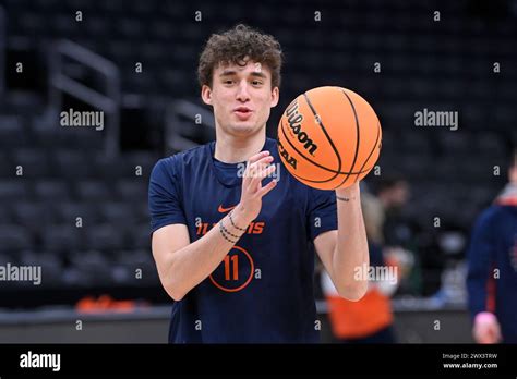 Boston Mass 27th Mar 2024 Illinois Fighting Illini Guard Niccolo Moretti 11 During A
