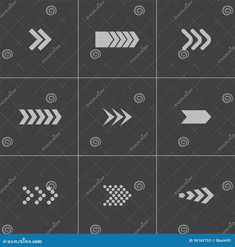 Black Arrows Collection Set Of Black Arrow Cursor Icons In A Row