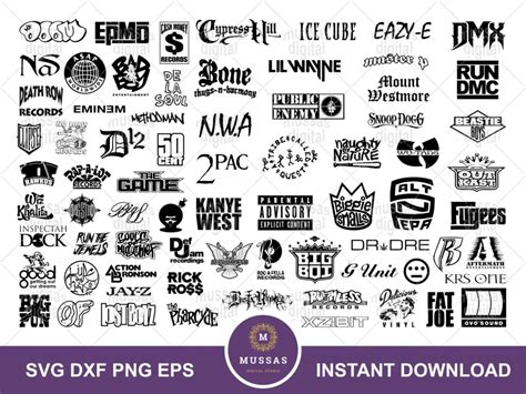 72 Hip Hop Logos Svg Bundle Rap Symbol Vector Logo Music 90s Vectorency