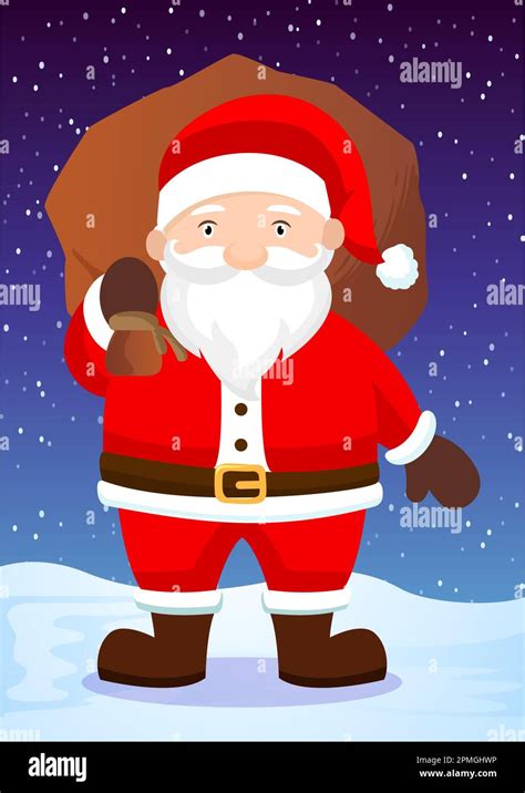 Merry Christmas Santa Claus Character Cartoon Vector Stock Vector Image