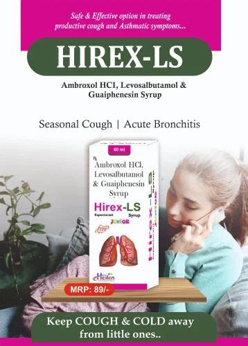 Ambroxol Hci 15 Mg Levosalbutamol Sulphate 05 Mg And Guaiphenesin 50 Mg