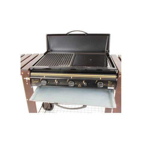 Barbecue gaz Australia ou Missouri Somagic x cm sur chariot bois avec bruleurs gaz indépendant